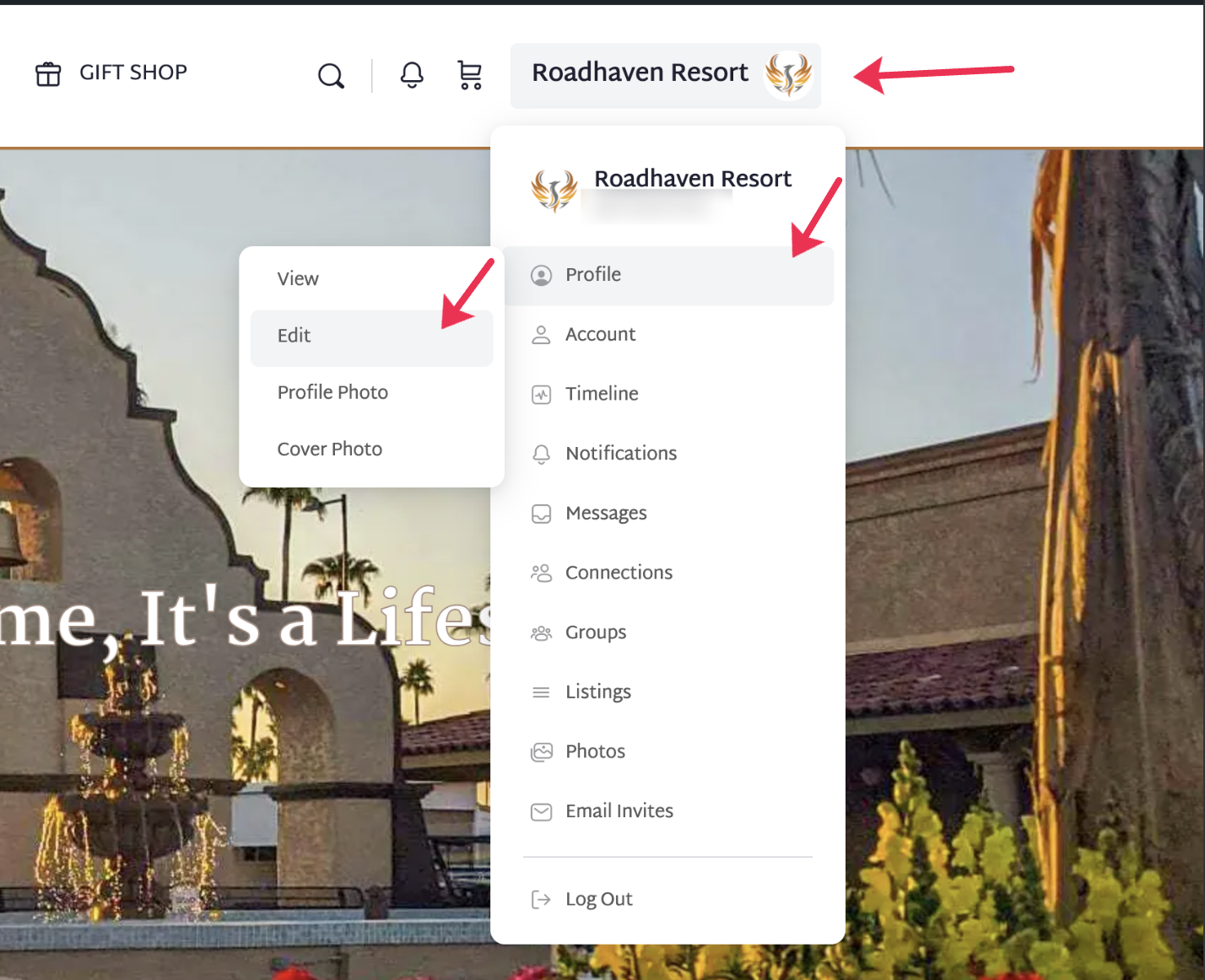 Editing Your User Profile | Roadhaven Resort