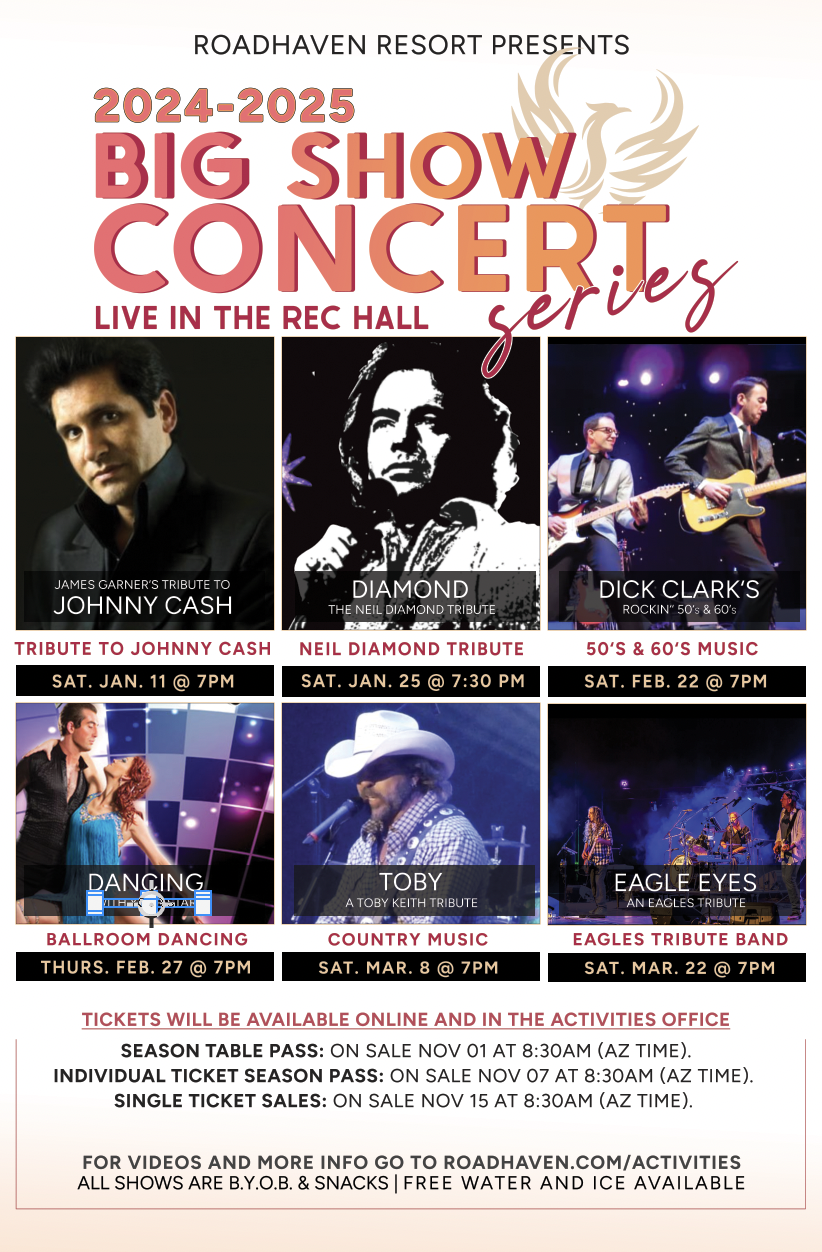 Concert Series Poster 2025 – Roadhaven Resort